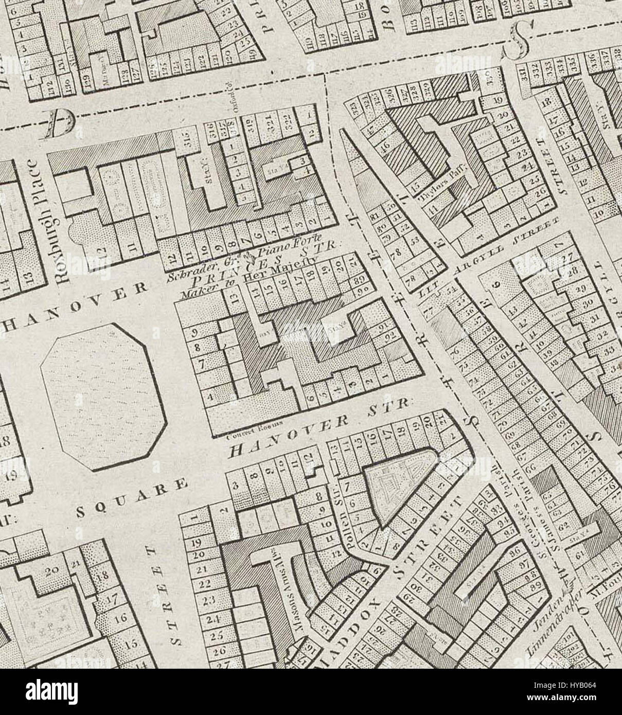 The 'Hanover Square map' is a cartographic representation of the area ...