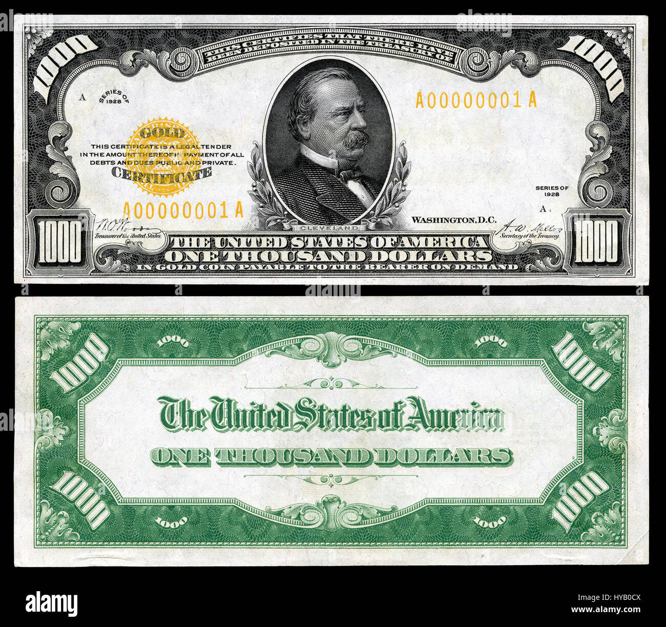 The *US $1000 GC 1928 Fr 2408* refers to a specific series of U.S ...