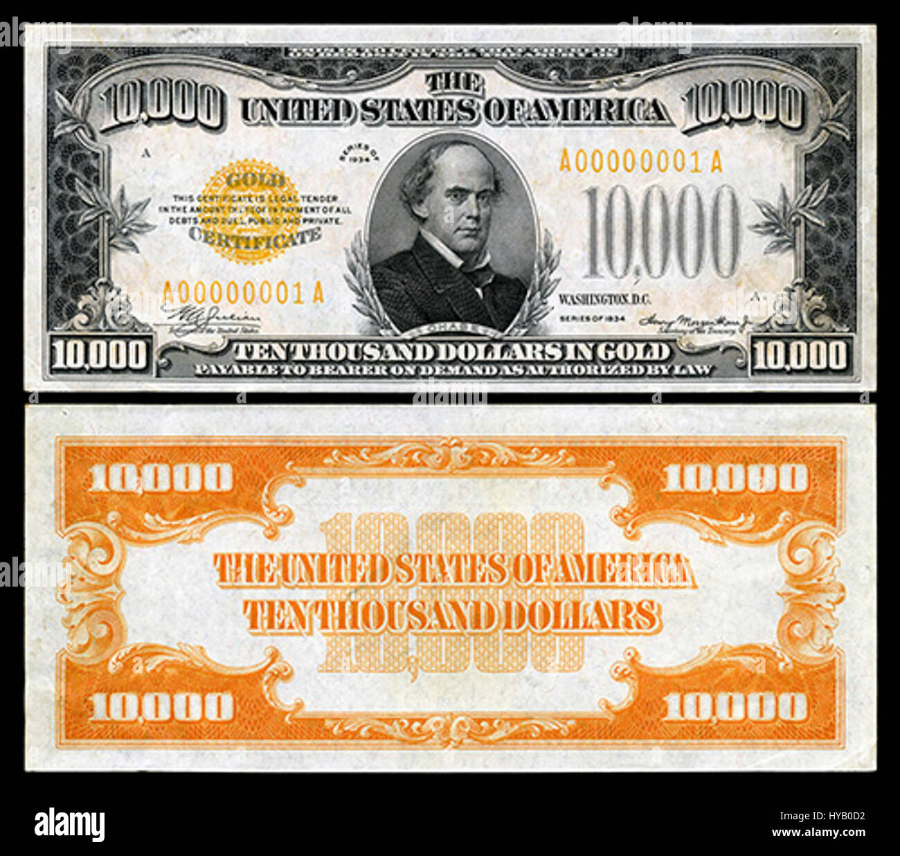 The 1934 $10,000 GC bill (Fr. 2412) is a high-value U.S. currency note ...