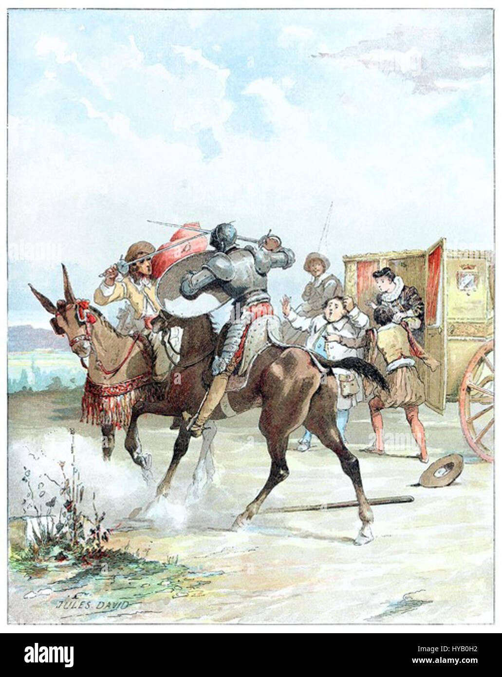 This illustration from the famous literary work 'Don Quixote' depicts ...
