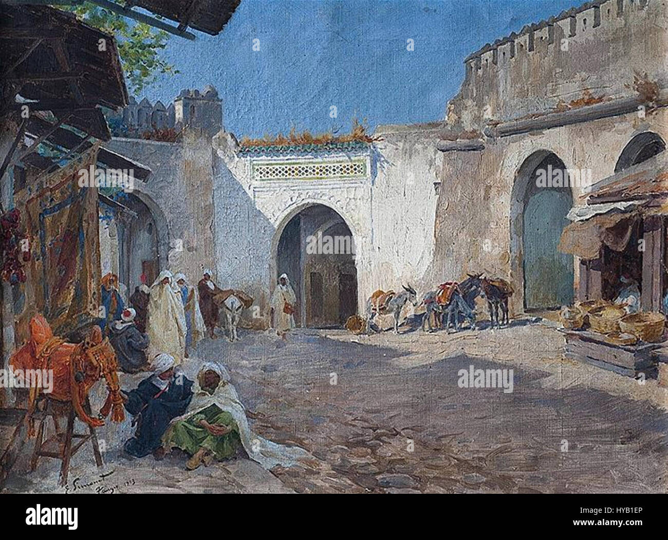 'Mercado de Tanger' by Enrique Simonet captures a bustling market scene ...