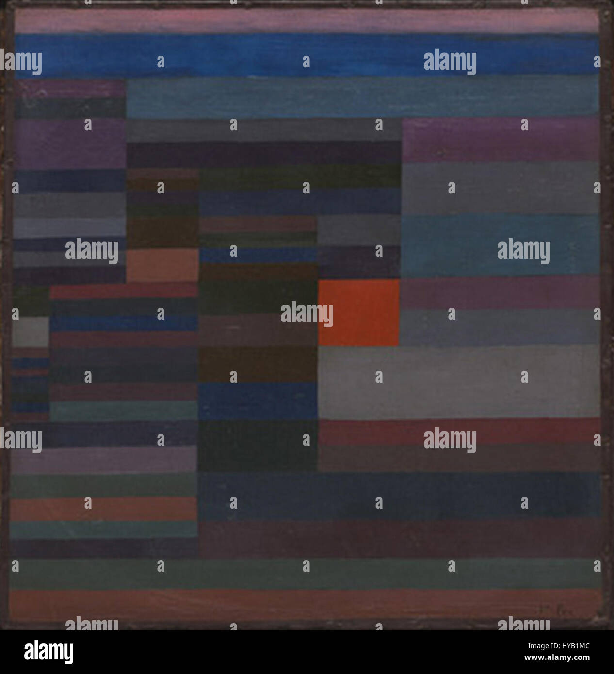 The painting *Fire in the Evening* depicts a dramatic scene of ...