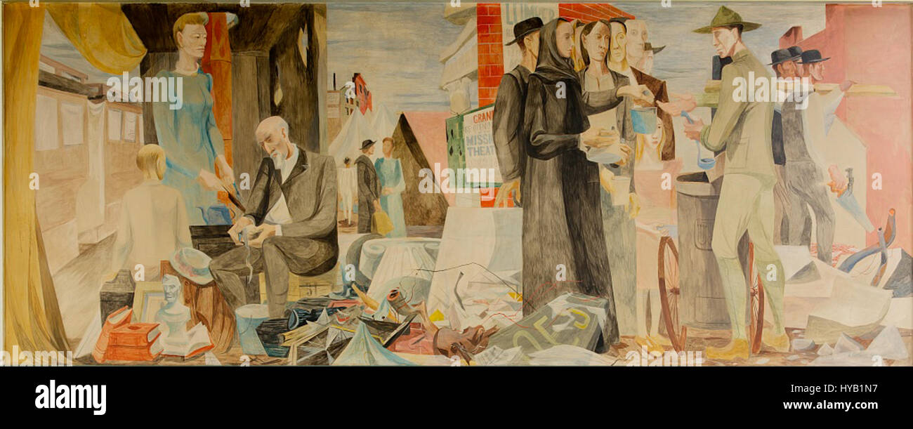 'Reconstruction After the Fire' illustrates the rebuilding of a city or ...