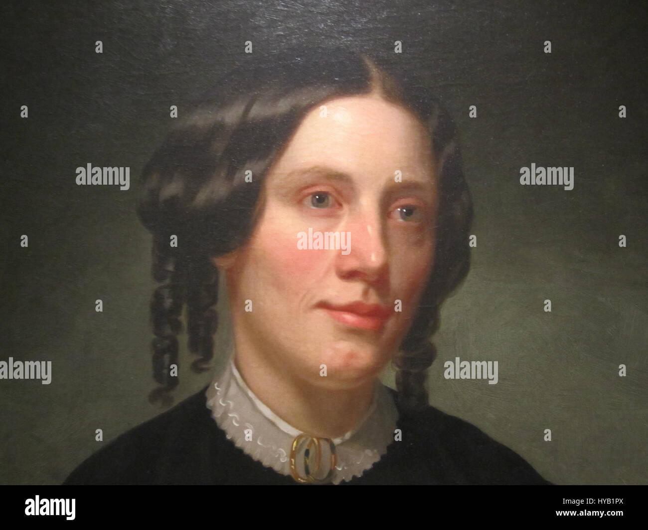 This portrait of Harriet Beecher Stowe, located at the National Portrait Gallery, captures her ...