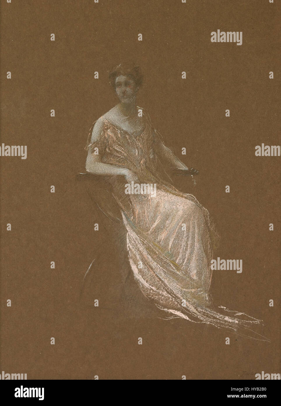 'Seated Woman' by Thomas Wilmer Dewing is a pastel drawing that ...