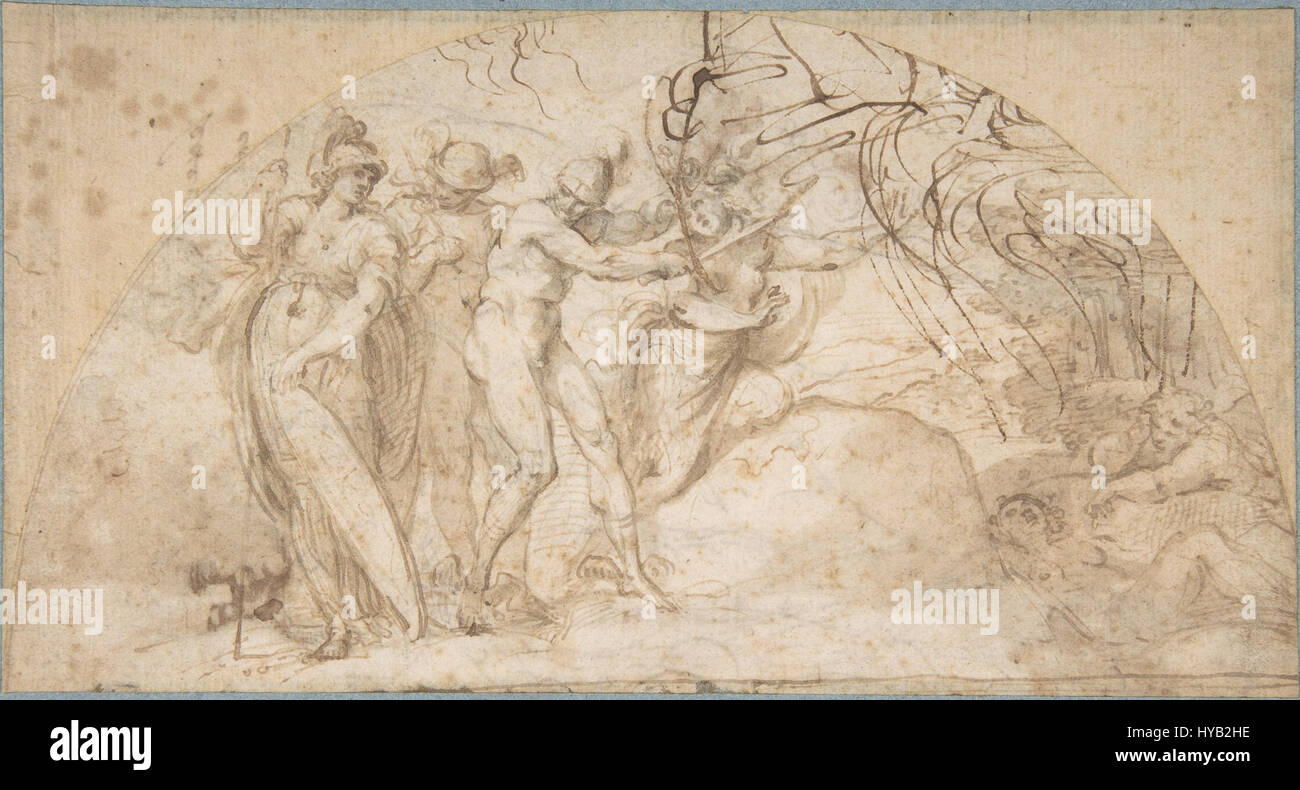 'Disegno preparatorio Perseo e Medusa' is a preparatory drawing for a ...