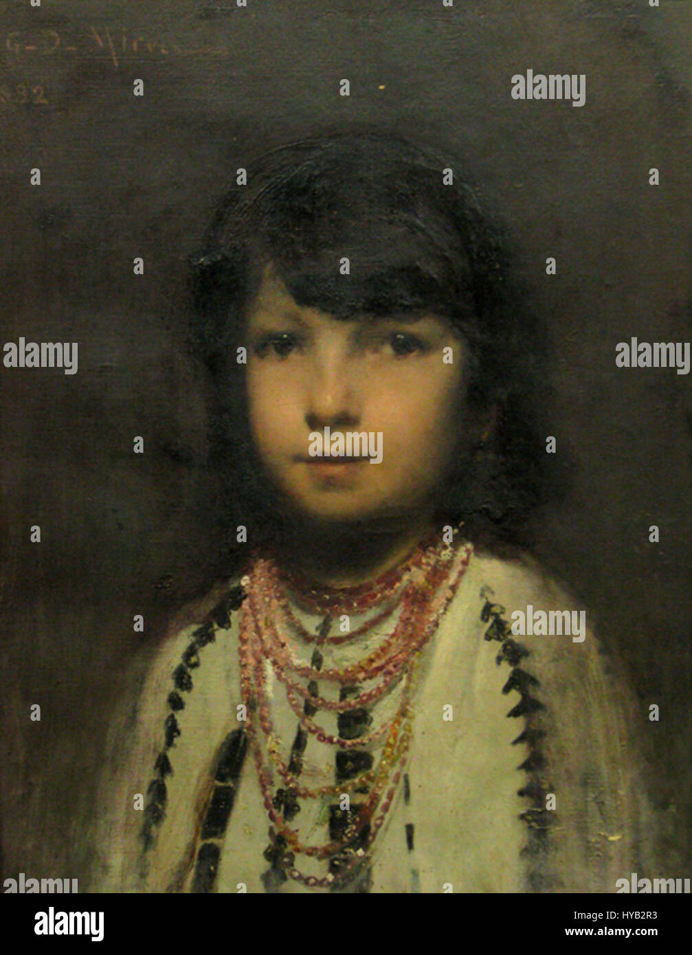 'Portret de fata' by George Demetrescu Mirea is a portrait painting ...