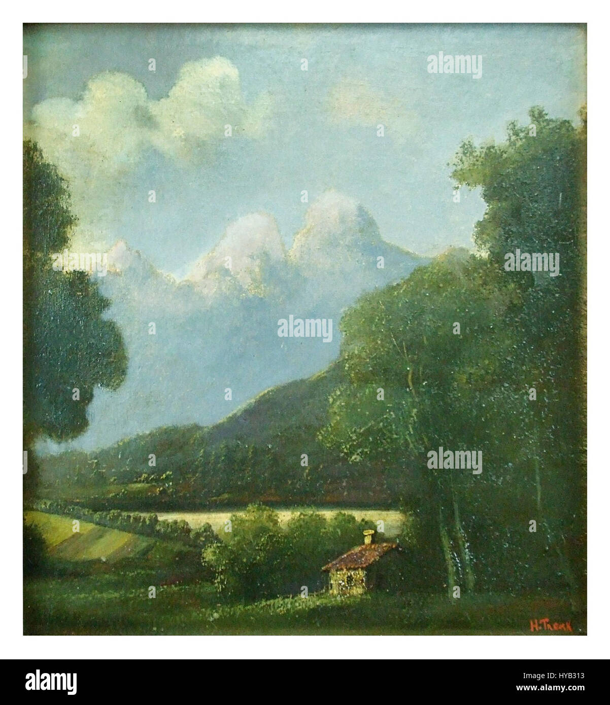 Painting country house Cut Out Stock Images & Pictures - Alamy