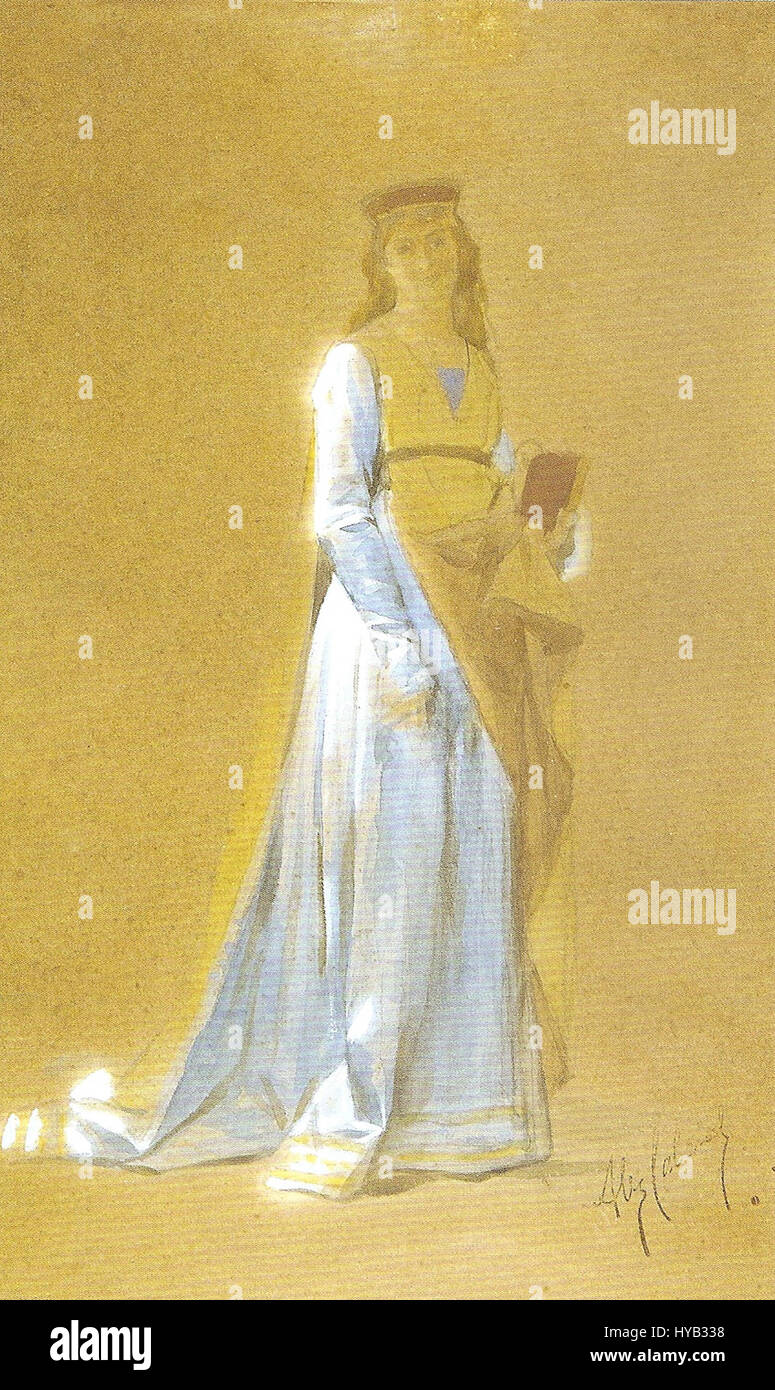 Alexandre Cabanel's 'Dama medieval' (Medieval Lady) showcases a female ...