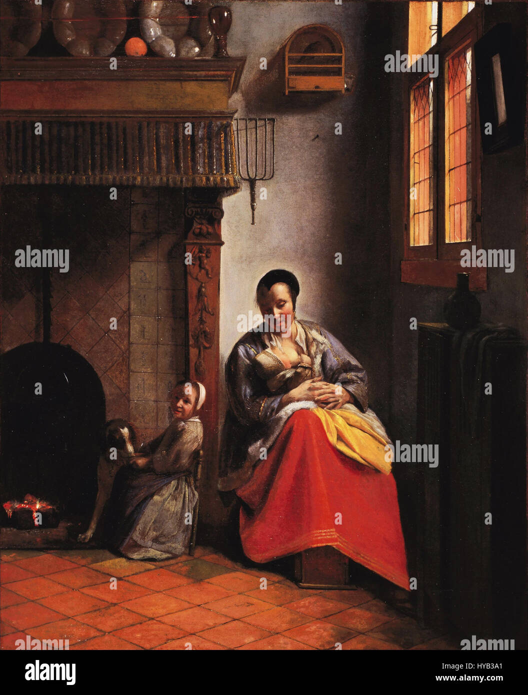 '020' by Pieter de Hooch depicts an interior scene with a strong ...