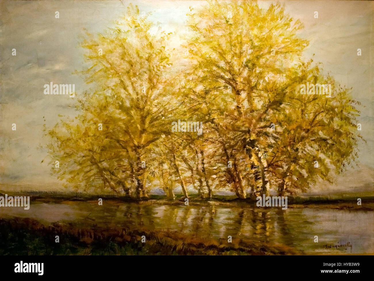 'Early Spring (Trees at the Waterfront)' is an artwork that captures ...