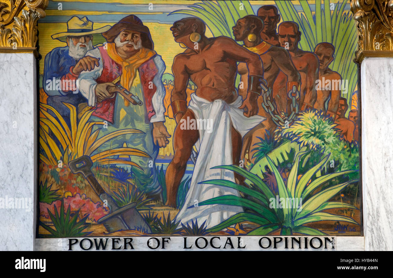 The WPA mural at the Museum of Mobile, created during the Works ...