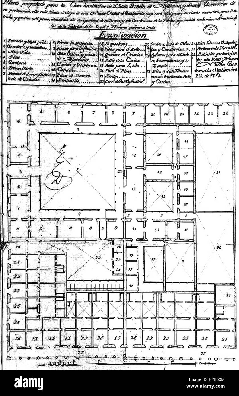 'Casaaycinena' from 1776 is a historical architectural piece depicting ...
