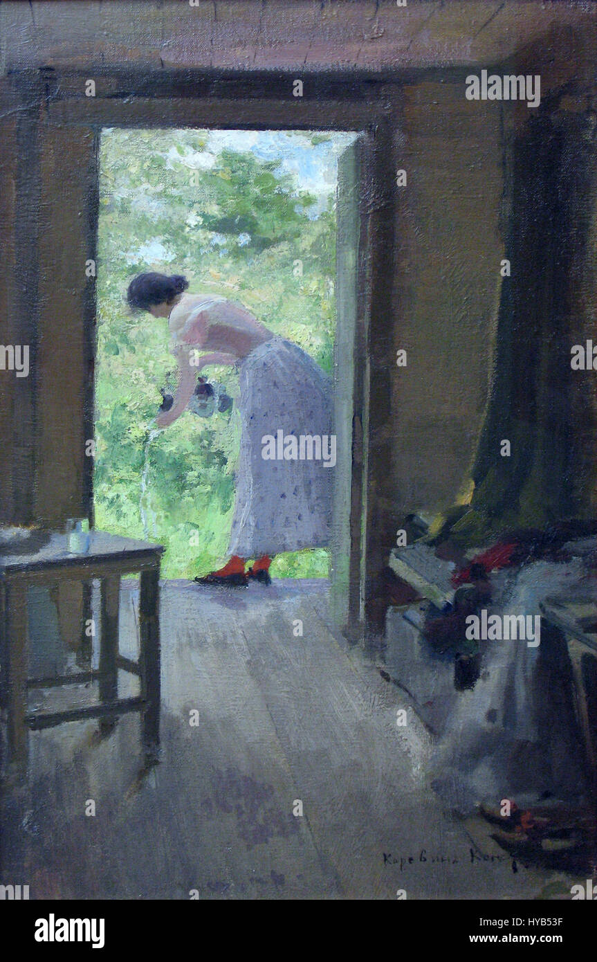This 1895 painting by Korovin titled 'Auf dem Lande' (In the ...