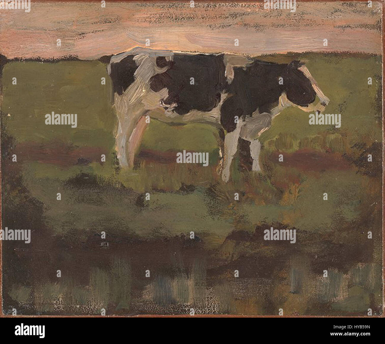 'Black and White Heifer' by Piet Mondrian, c. 1904 Stock Photo - Alamy