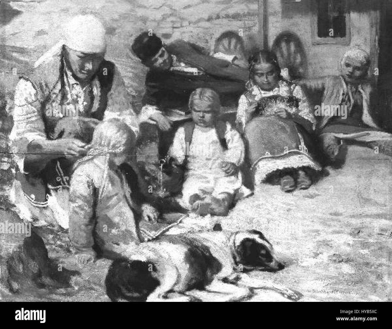 Jan Vaclav Mrkvicka’s painting 'Rodina' depicts a family scene ...