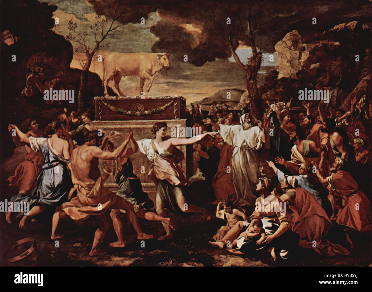 Nicolas Poussin L'Adoration du Veau d'or Stock Photo - Alamy
