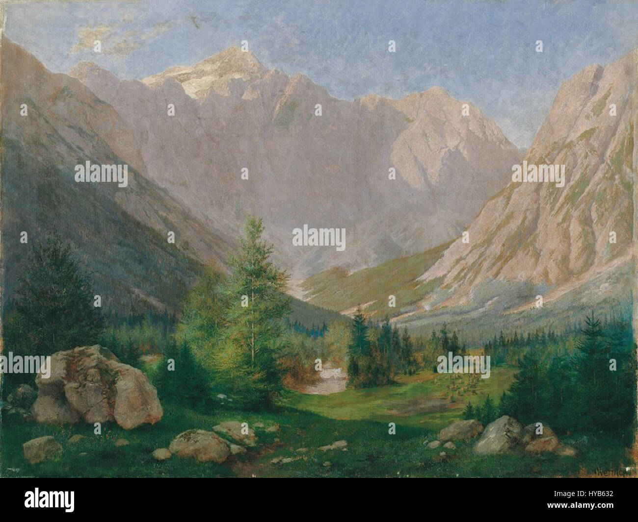 Heinrich Wettach’s painting 'Dolina Vrat s Triglavom' features a ...