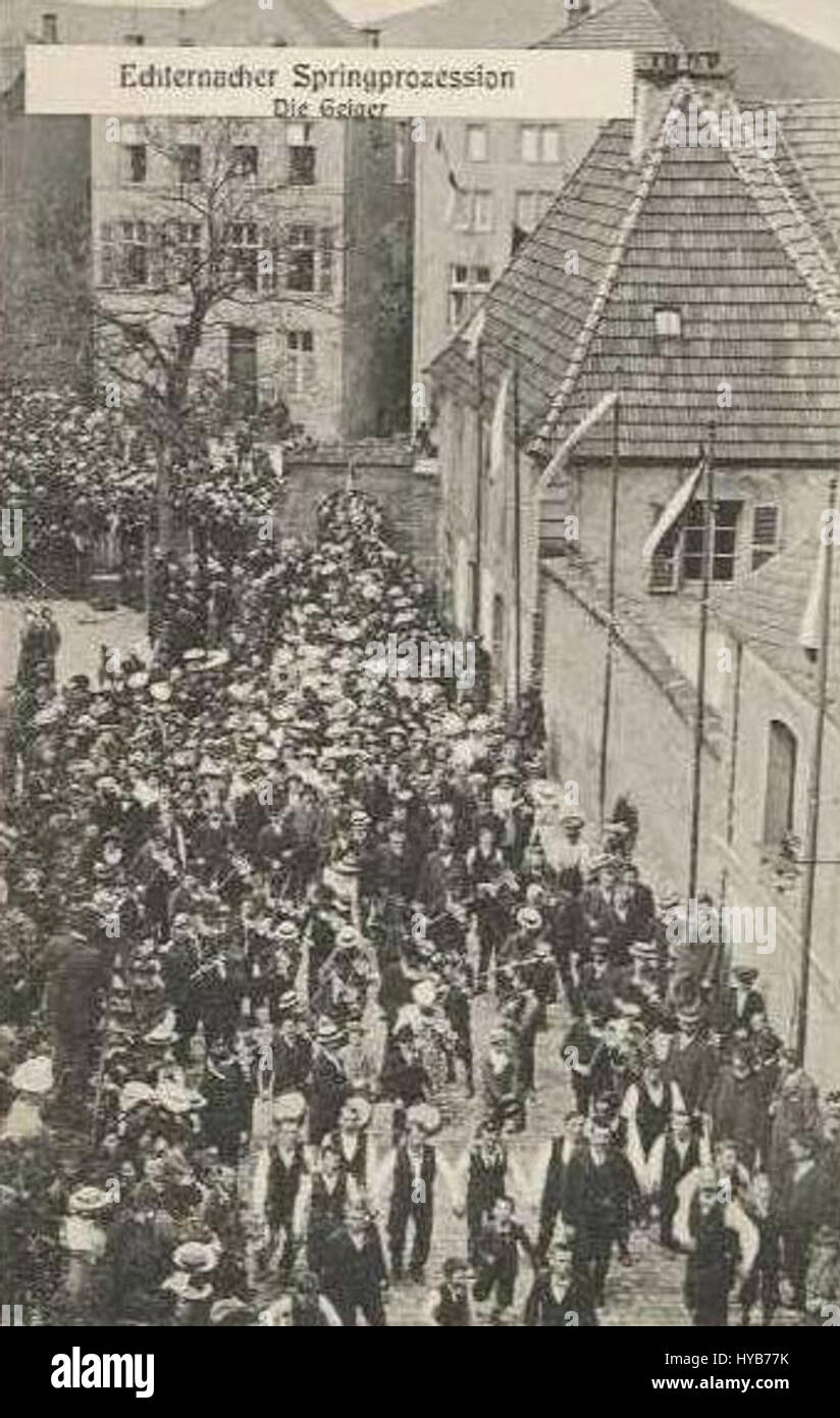 J.M. Bellwald, Echternach, Springprozession Die Geiger Stock Photo - Alamy