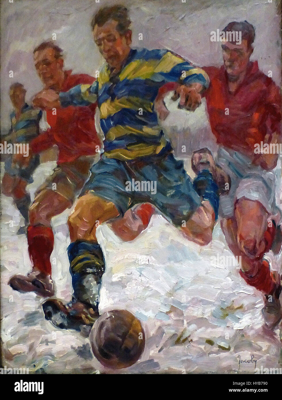 A playful and artistic depiction by Jean Jacoby, titled *Foussball 101 ...