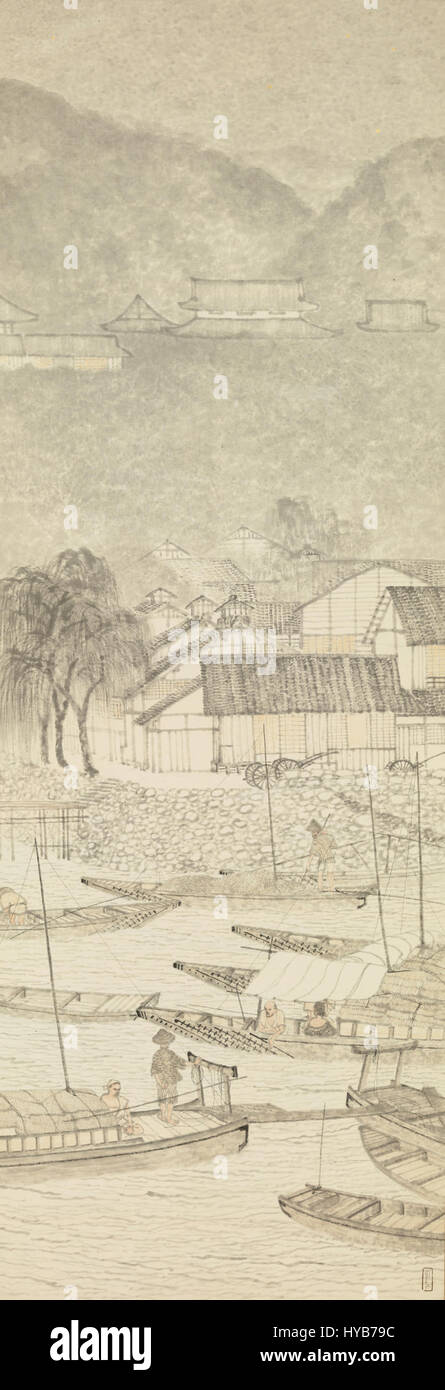 'Eight Famous Sights of Omi' by Imamura Shiko is a traditional Japanese ...