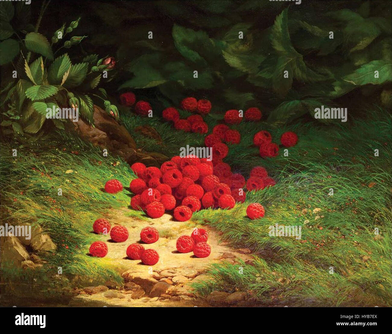 'Raspberries on the Forest Interior Floor' is a painting by William ...