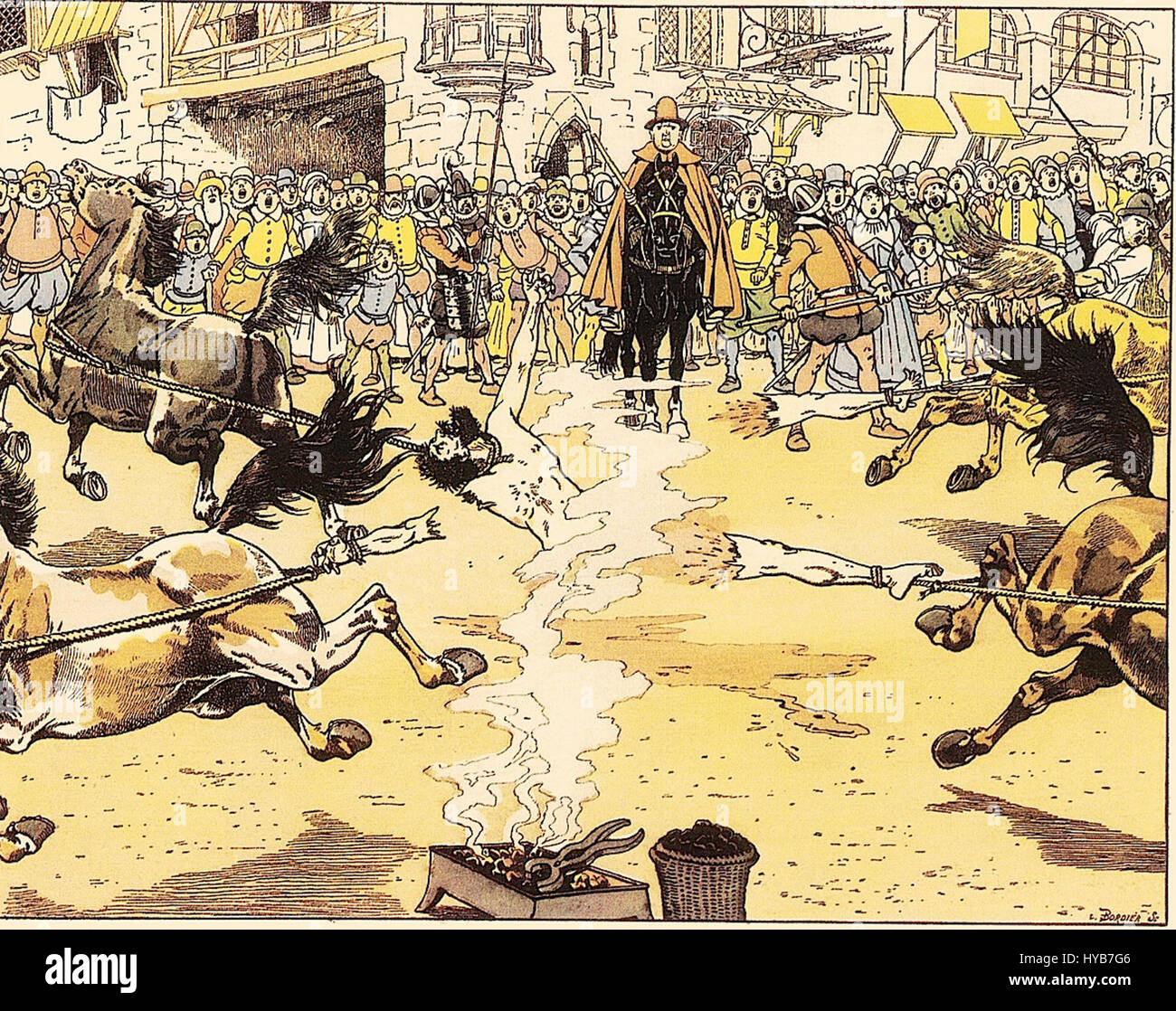 The artwork *Execution Raviallac* by Job depicts the execution of Jean ...