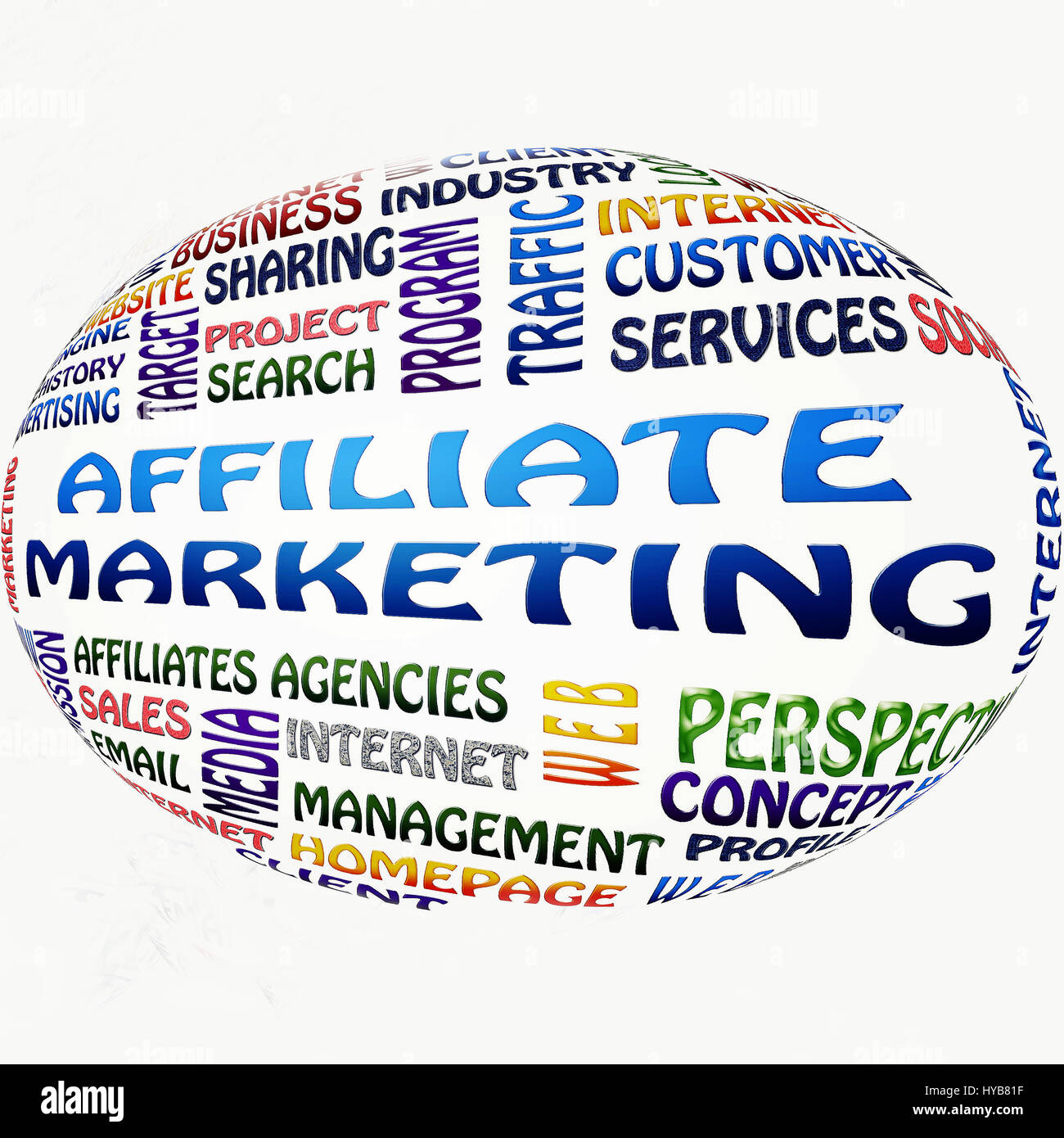 The affiliate marketing word cloud concept as background Stock Photo ...