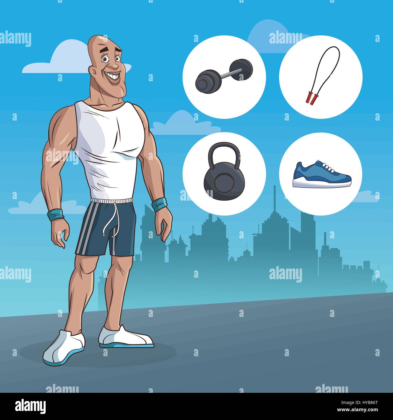 Muscular body of male model Stock Vector Images - Alamy