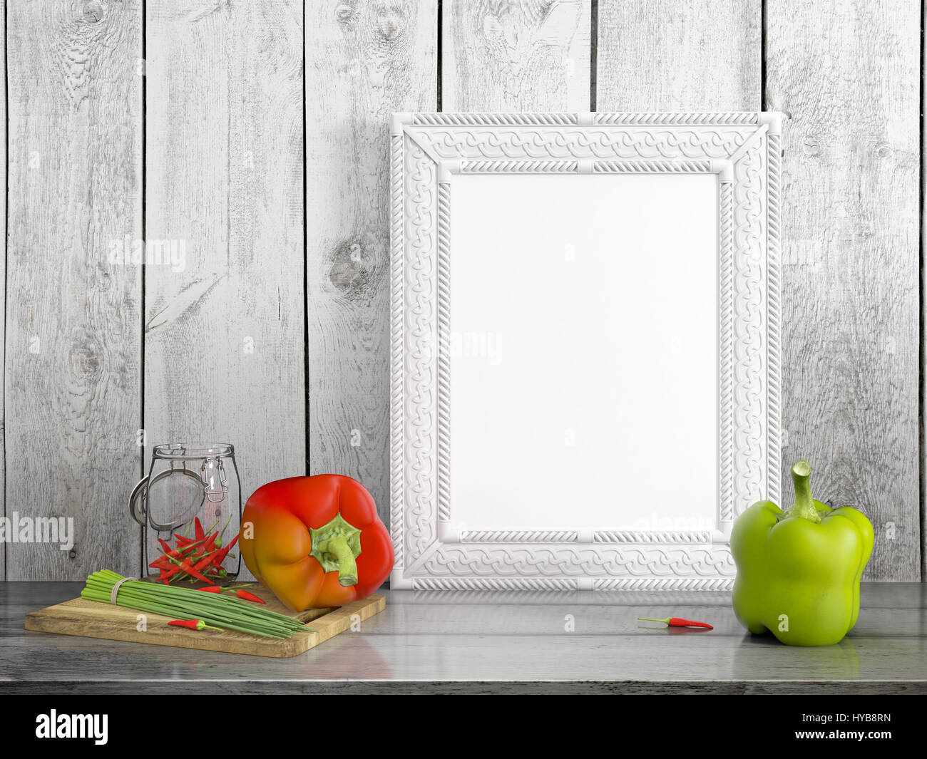 Mock up blank frame. 3d rendering Stock Photo - Alamy