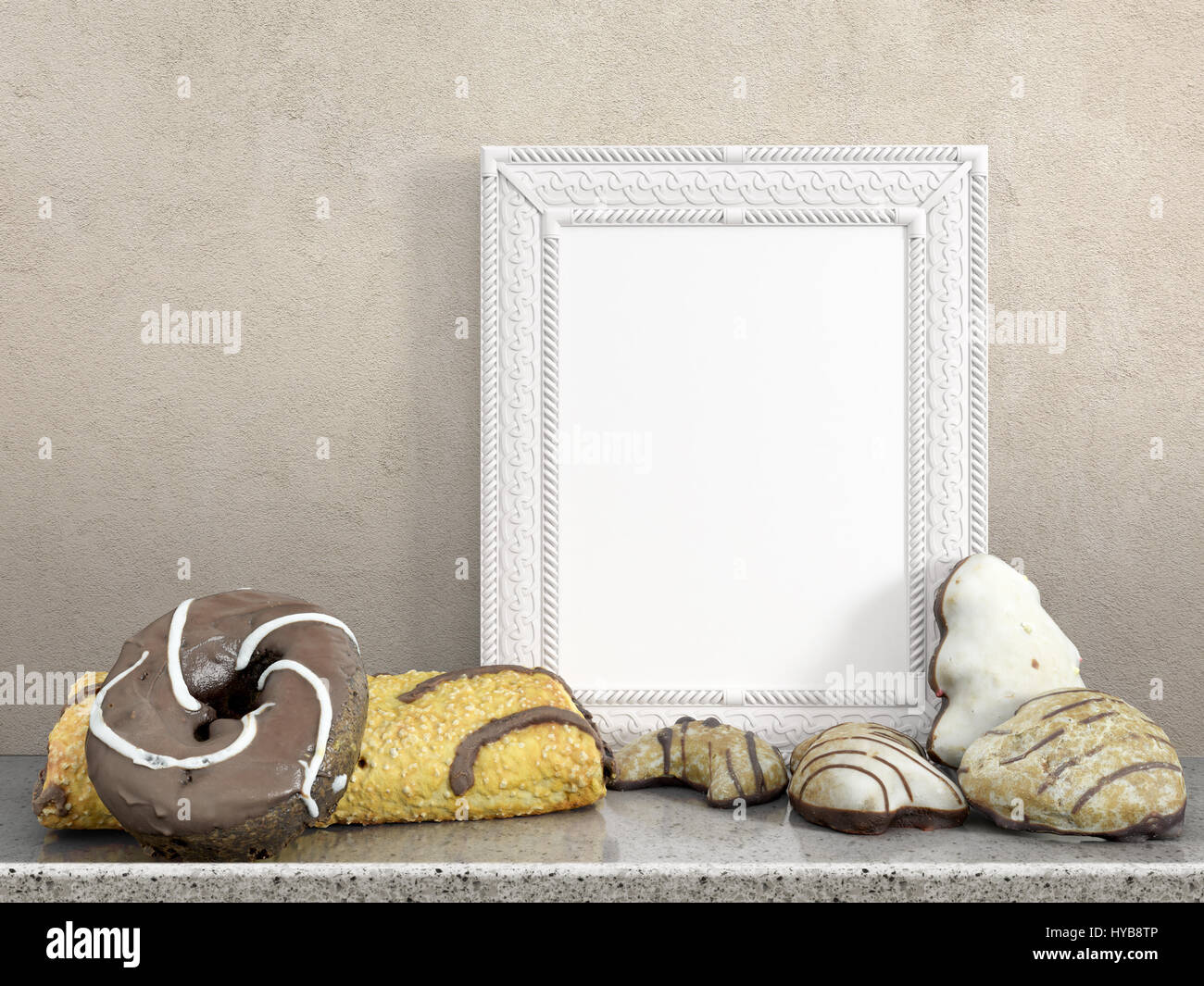 Mock up blank frame. 3d rendering Stock Photo - Alamy