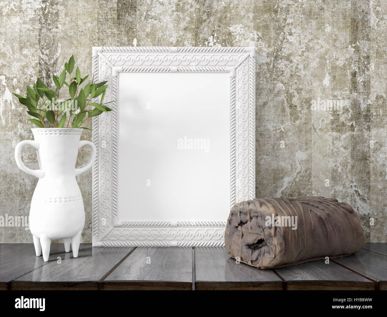 Mock up blank frame. 3d rendering Stock Photo - Alamy