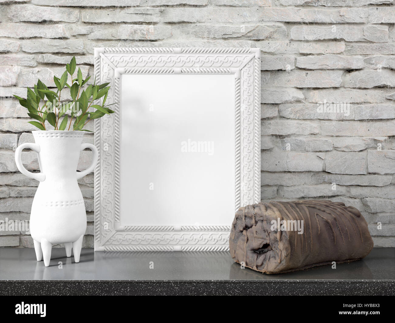 Mock up blank frame. 3d rendering Stock Photo - Alamy