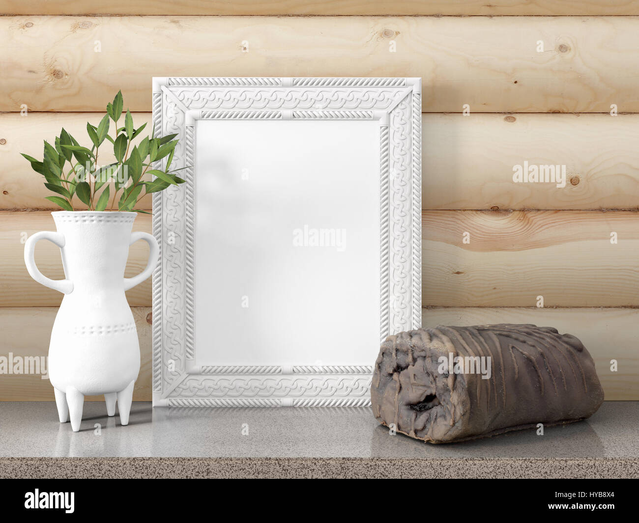 Mock up blank frame. 3d rendering Stock Photo - Alamy