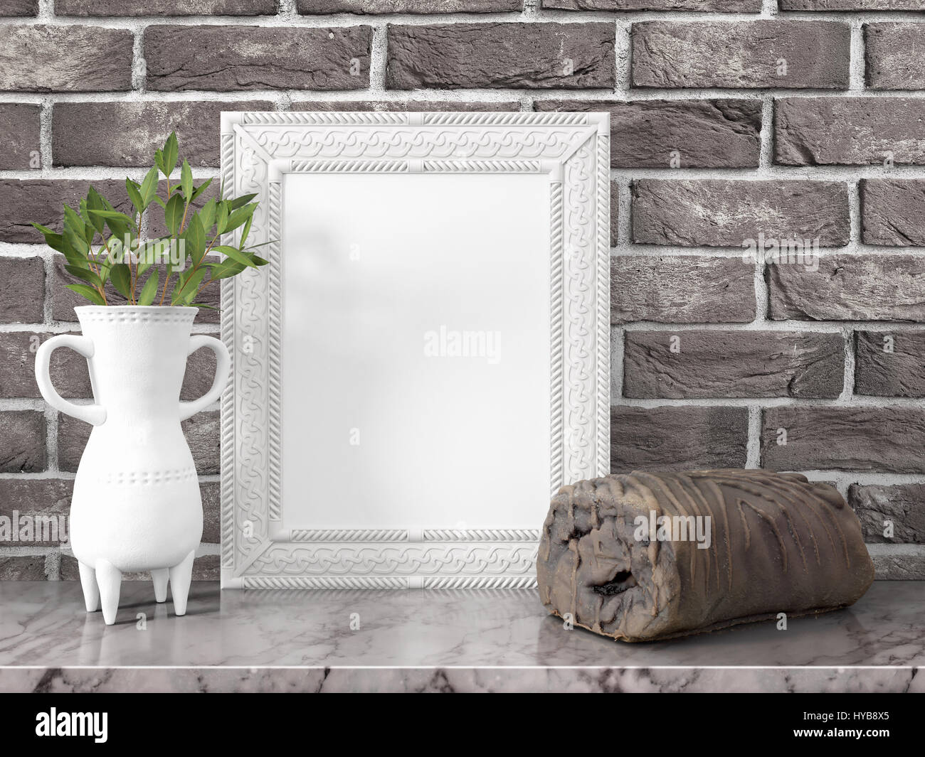 Mock up blank frame. 3d rendering Stock Photo - Alamy