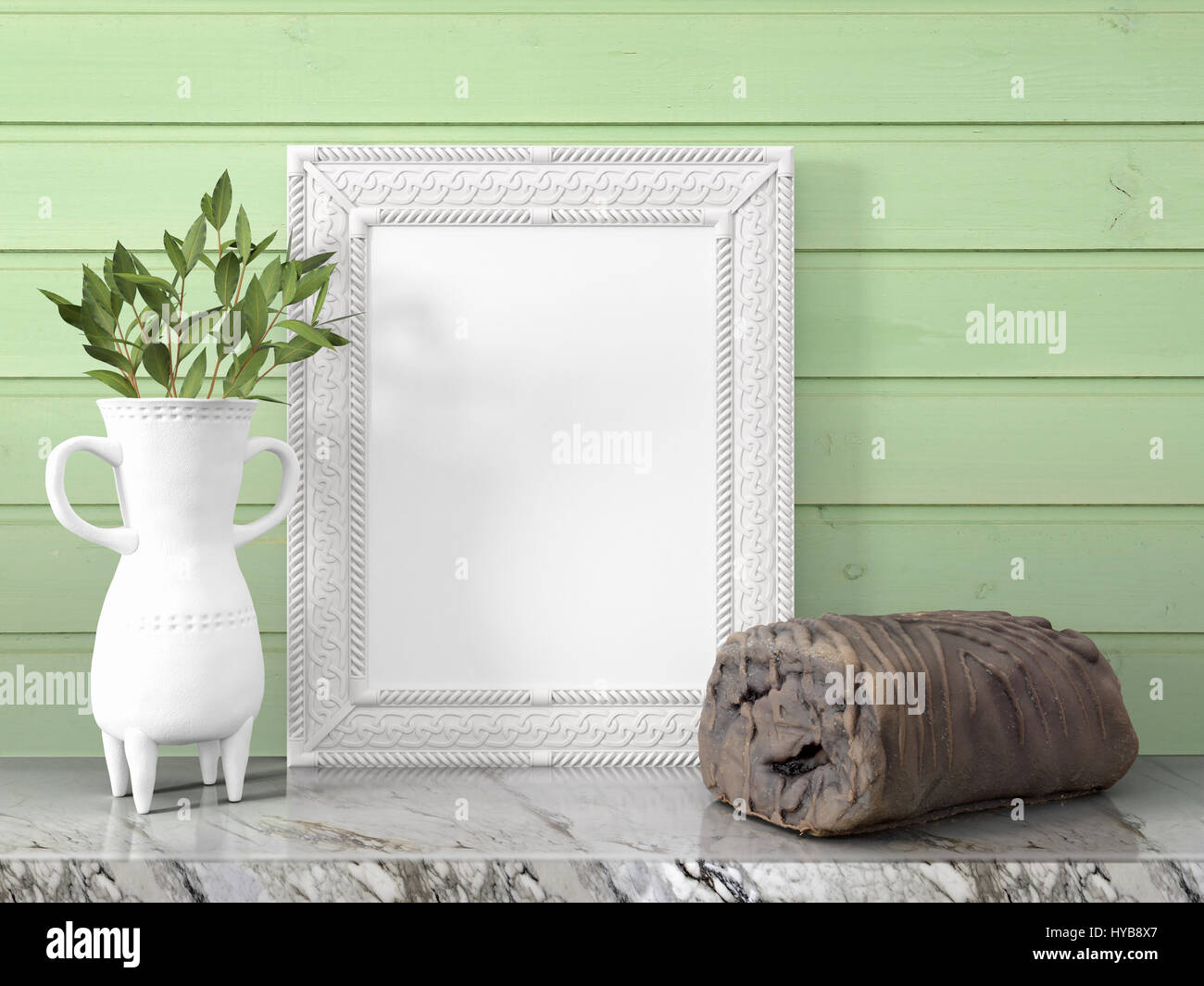 Mock up blank frame. 3d rendering Stock Photo - Alamy