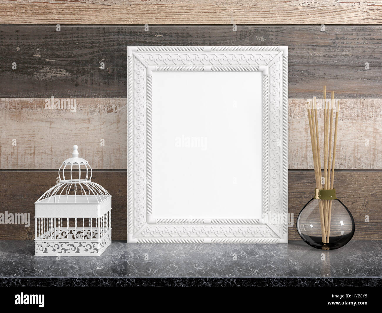 Mock up blank frame. 3d rendering Stock Photo - Alamy