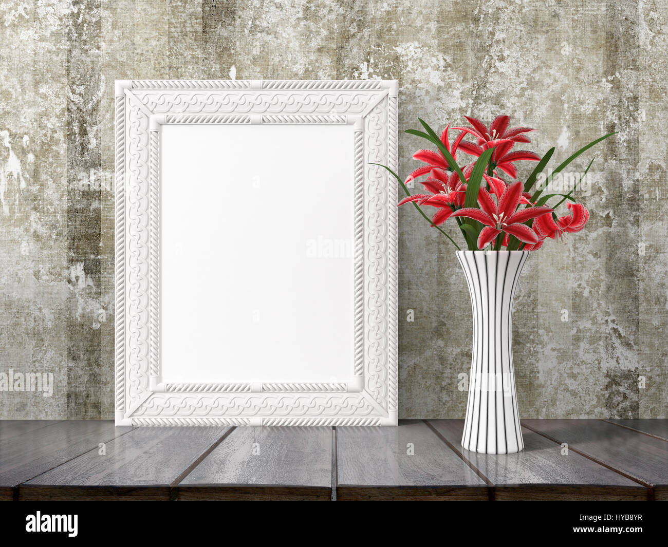 Mock up blank frame. 3d rendering Stock Photo - Alamy