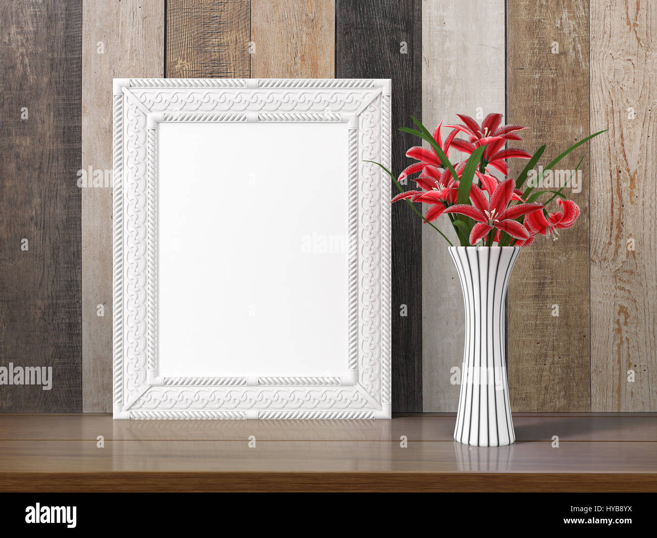 Mock up blank frame. 3d rendering Stock Photo - Alamy