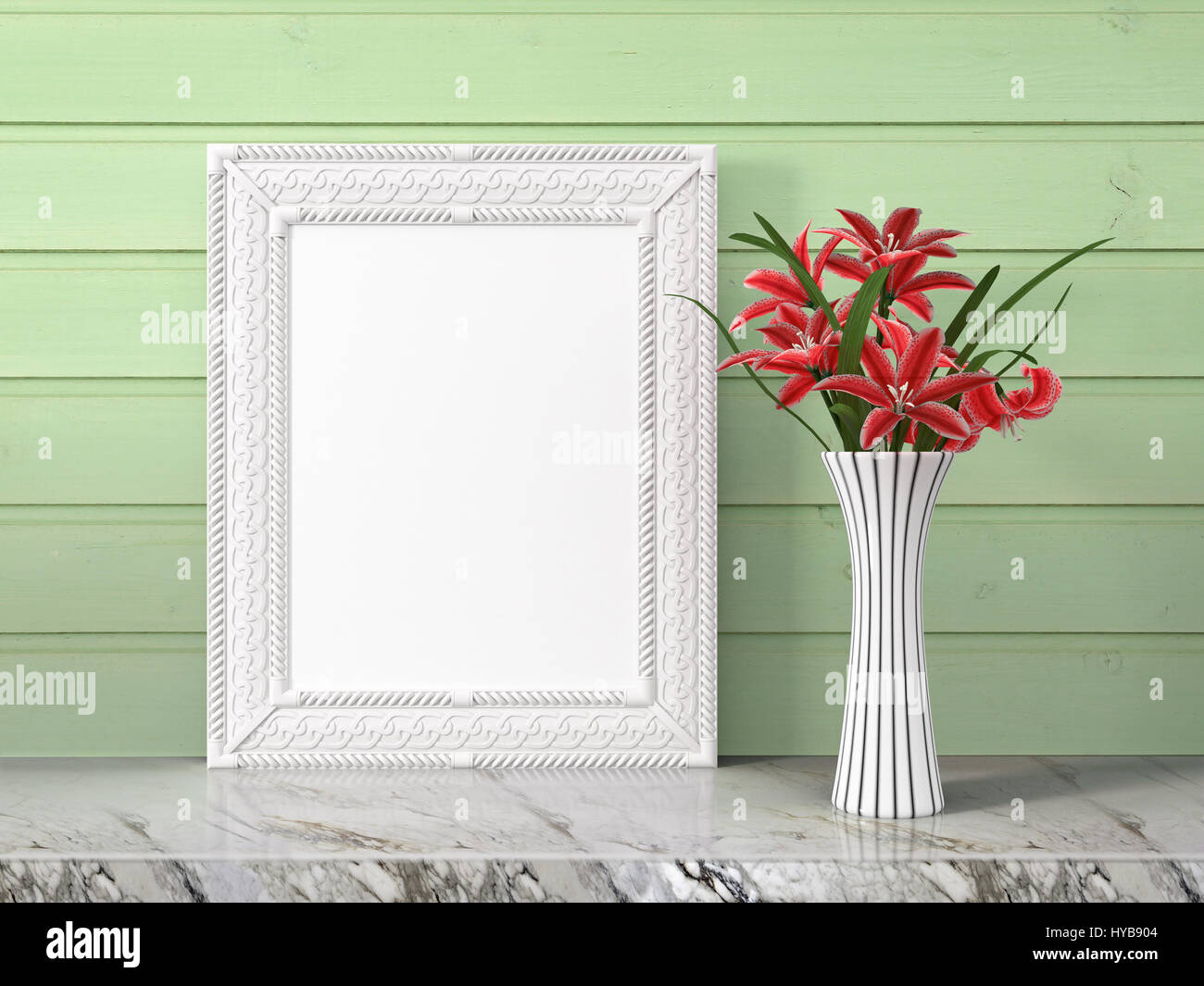 Mock up blank frame. 3d rendering Stock Photo - Alamy