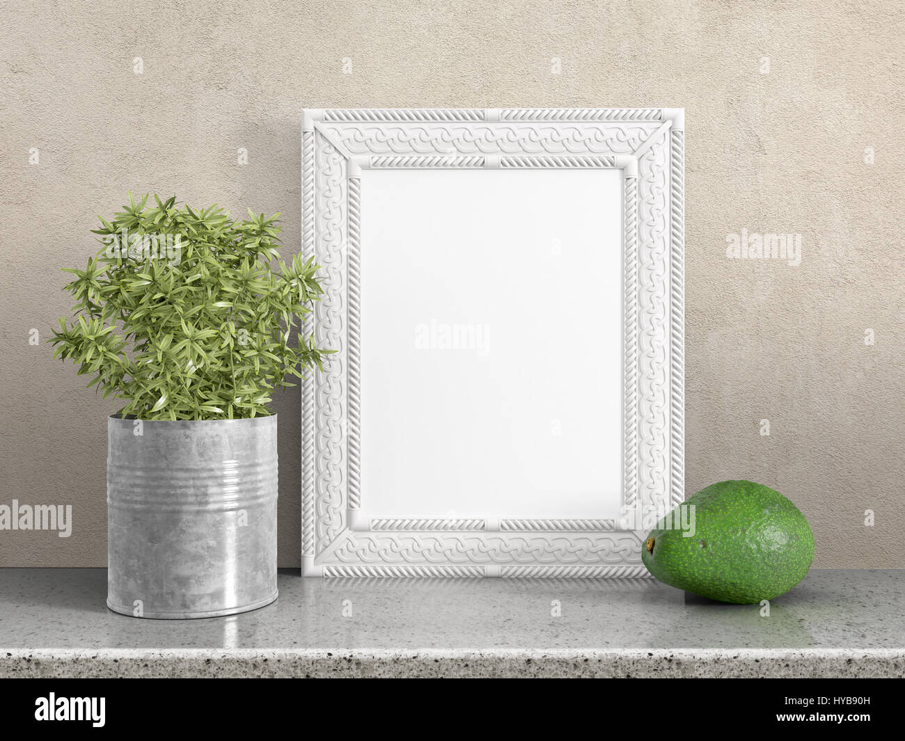 Mock up blank frame. 3d rendering Stock Photo - Alamy