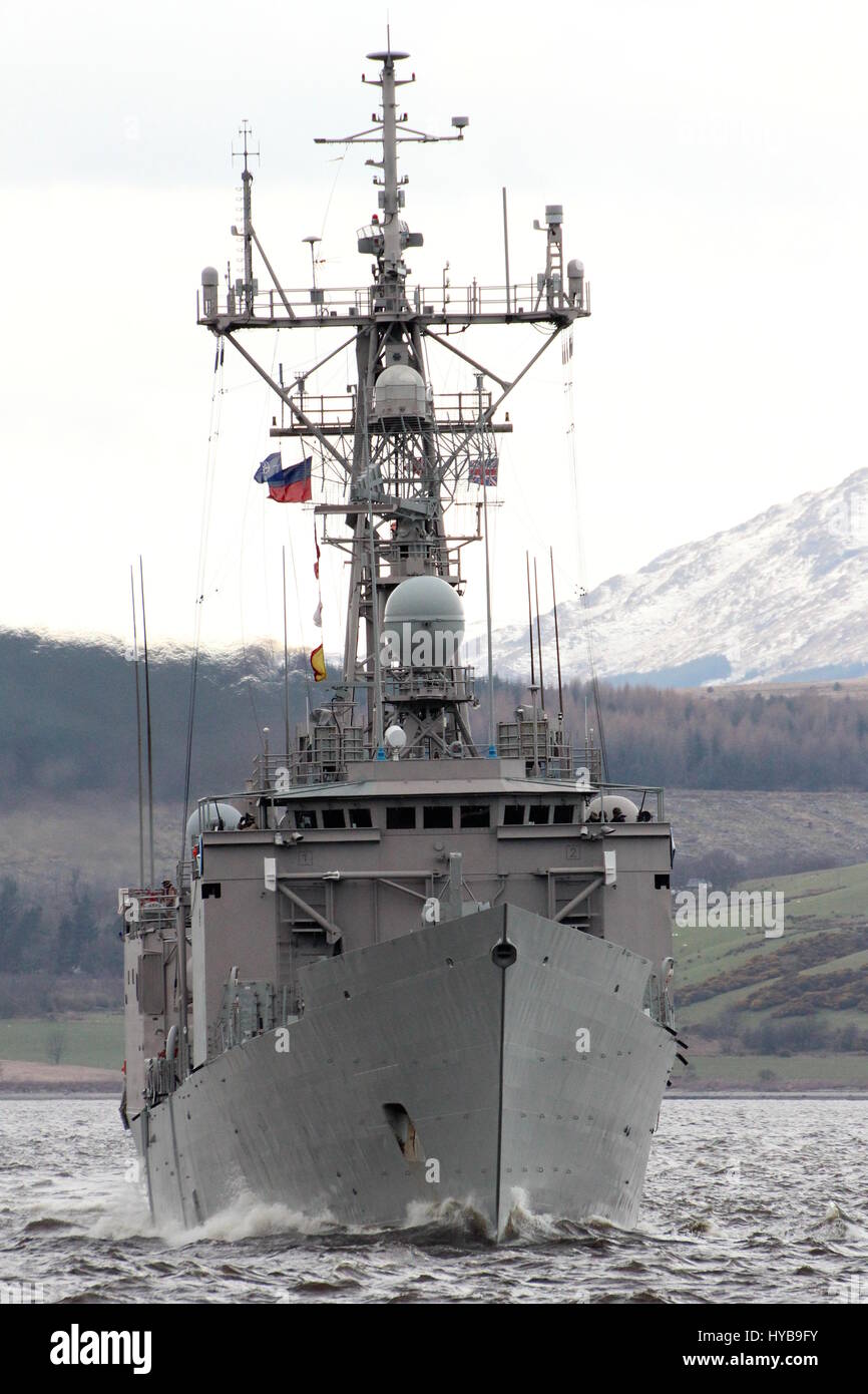 ESPS Reina Sofia (F84), a Santa Maria-class frigate operated by the ...