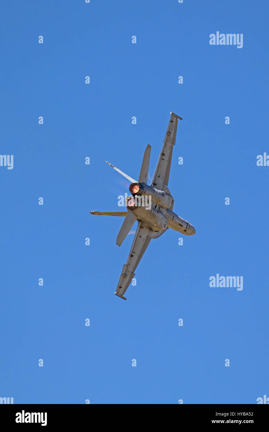 Airplane F-18 Hornet flying at Los Angeles Air Show Stock Photo - Alamy