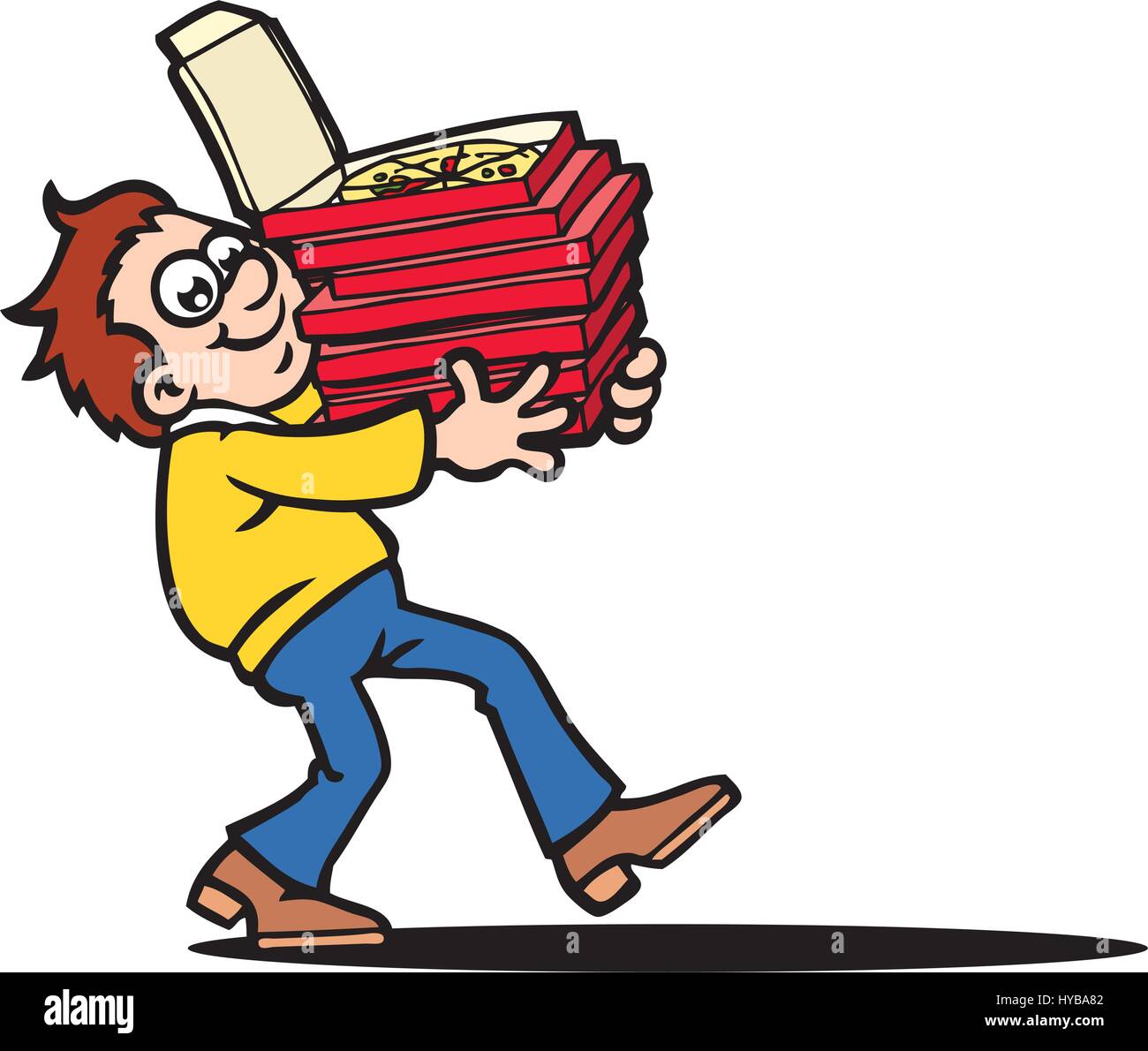 Hot food delivery man Stock Vector Images - Alamy