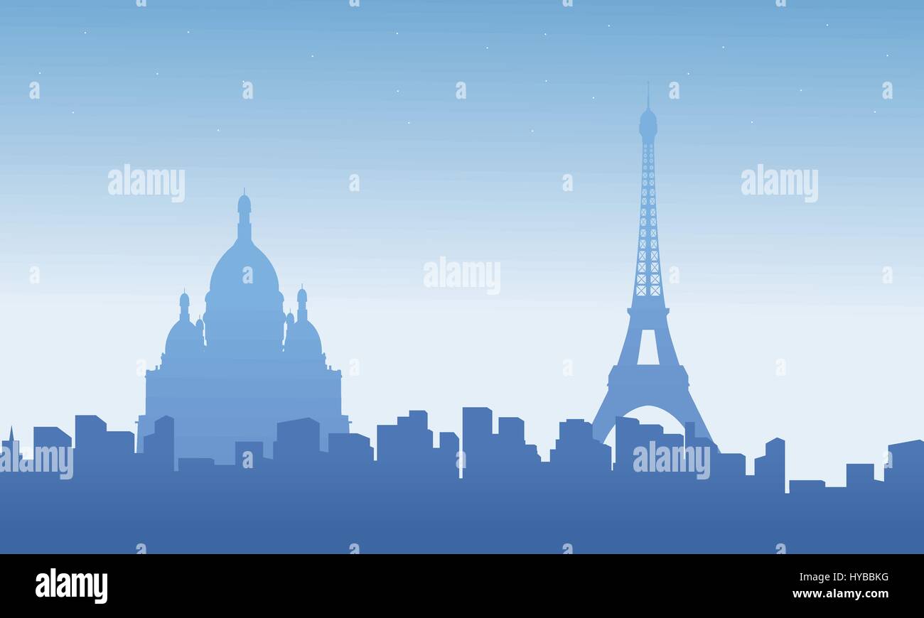 Collection of paris city skyline scenery background Stock Vector Image ...