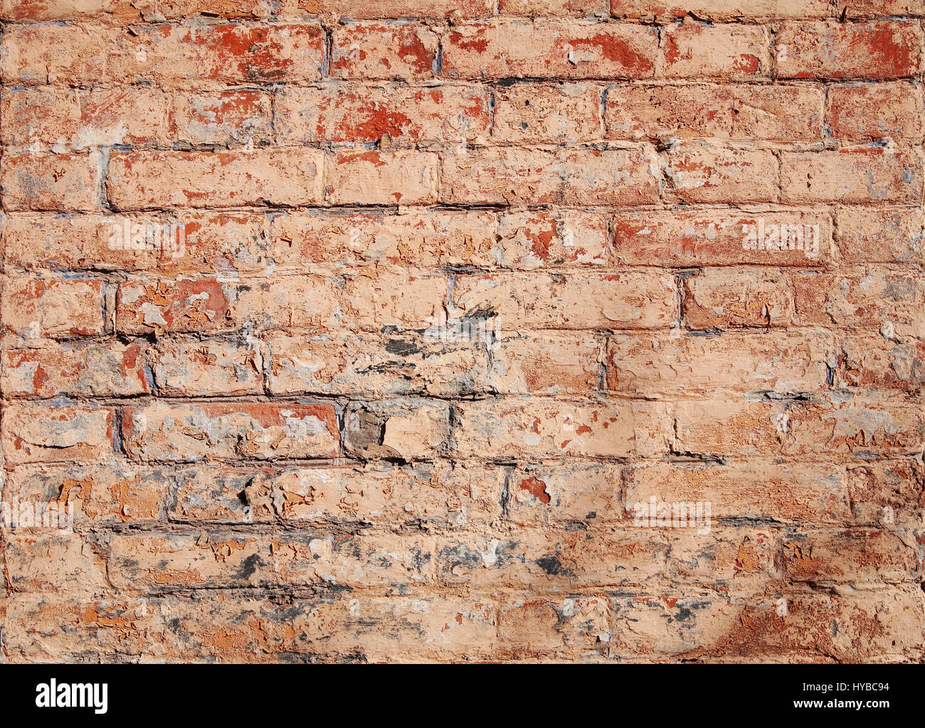 Old painted brick wall, red Stock Photo - Alamy