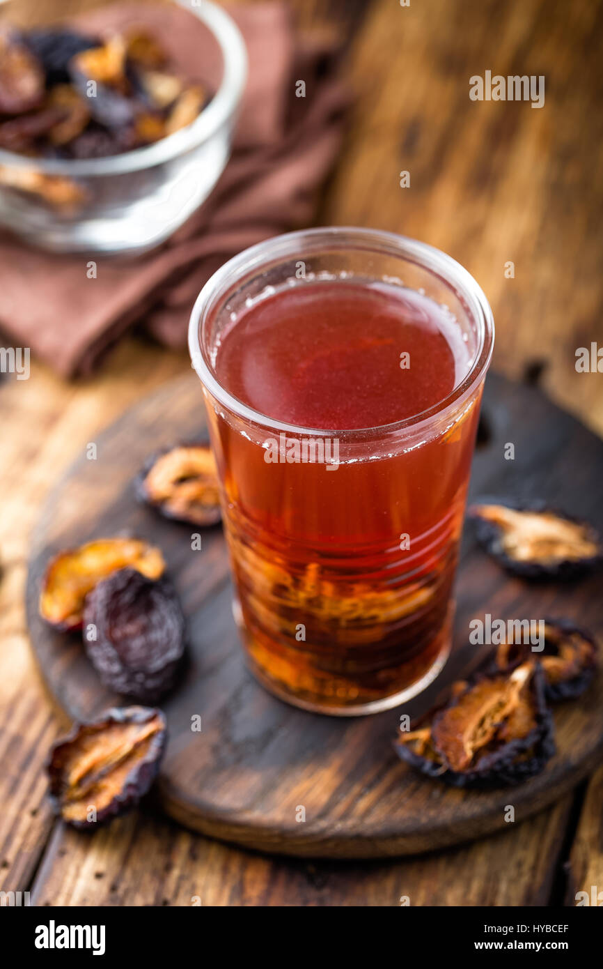 Prune drink, dried plums extract, fruits beverage Stock Photo - Alamy