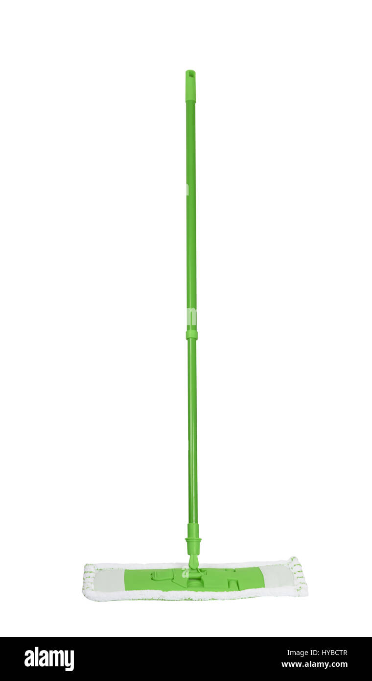 Green mop isolated on a white background Stock Photo - Alamy