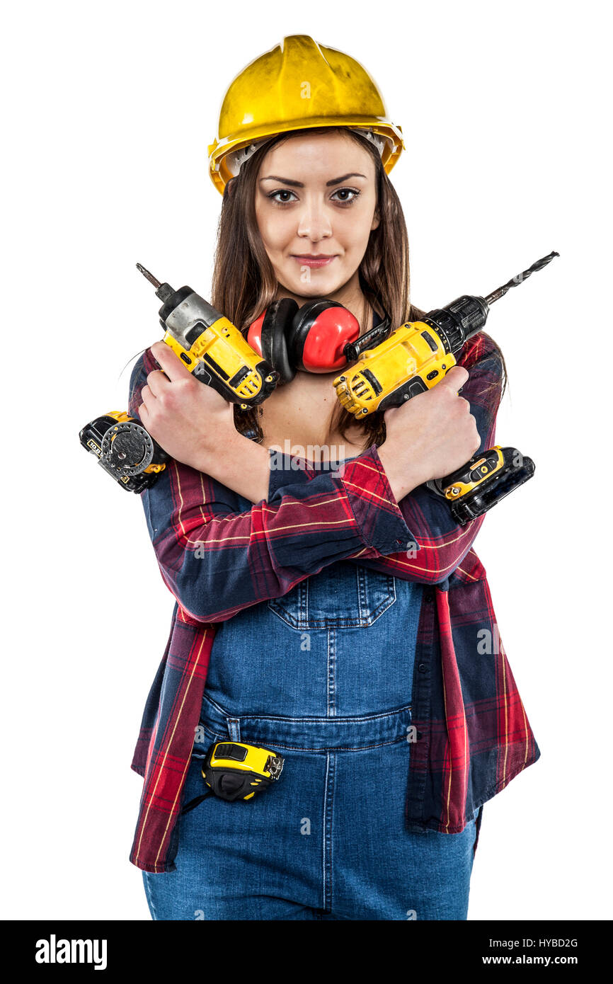 Female worker ready to work Stock Photo - Alamy