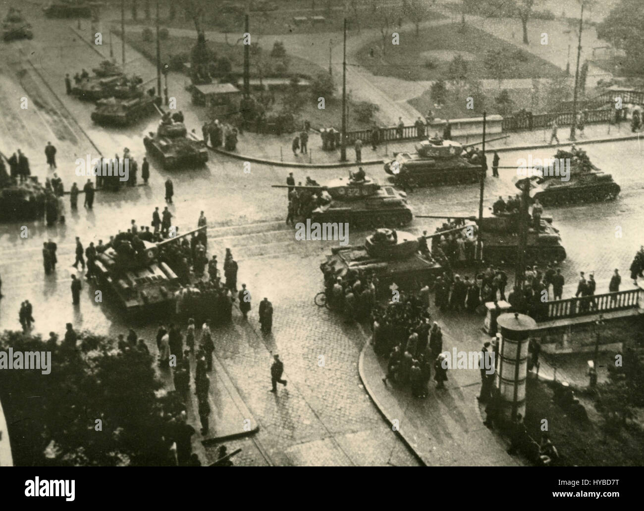 Tanks on the road, Prague, Czech Republic Stock Photo - Alamy